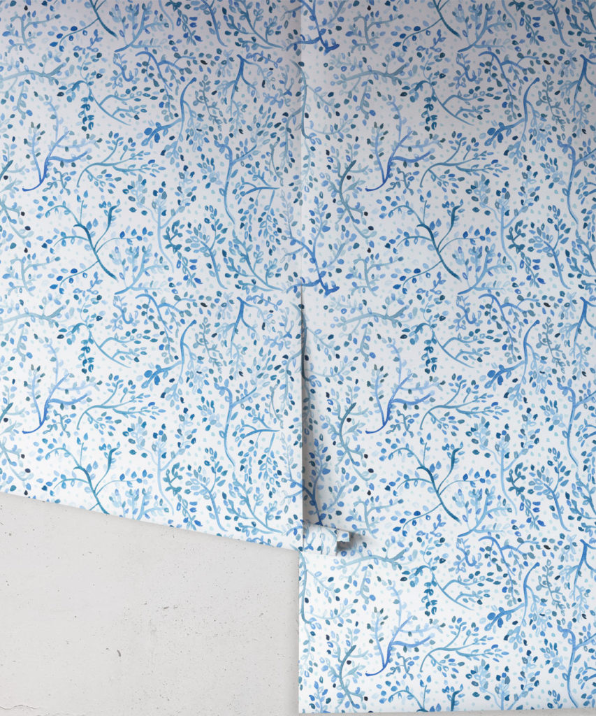 Indigo Garden Wallpaper • Relaxing Blue Floral Wallpaper • Milton & King