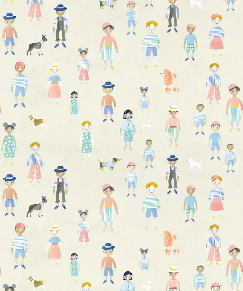 Paper Dolls Wallpaper • Fun Kids Wallpaper • Milton & King UK