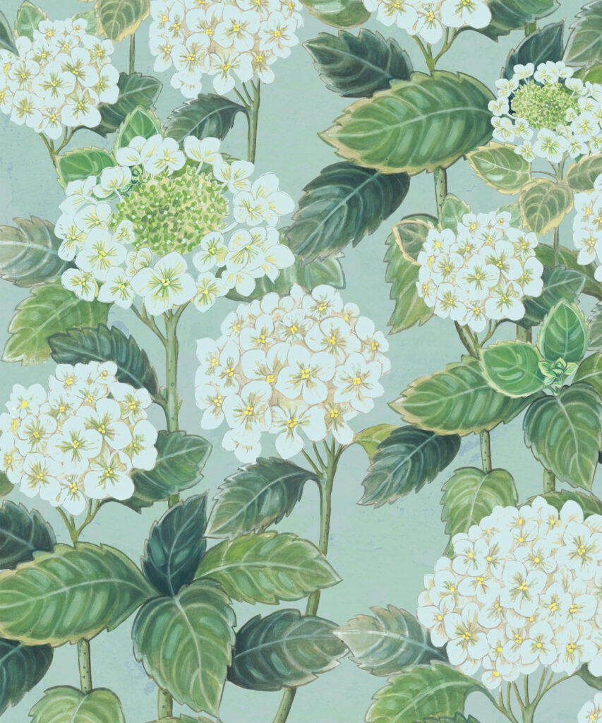 Hydrangea Garden Wallpaper • Gorgeous Floral Wallpaper • Milton & King UK