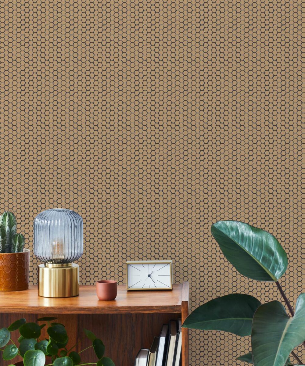 Honeycomb Geo Wallpaper • Geometric Wallpaper • Milton & King UK