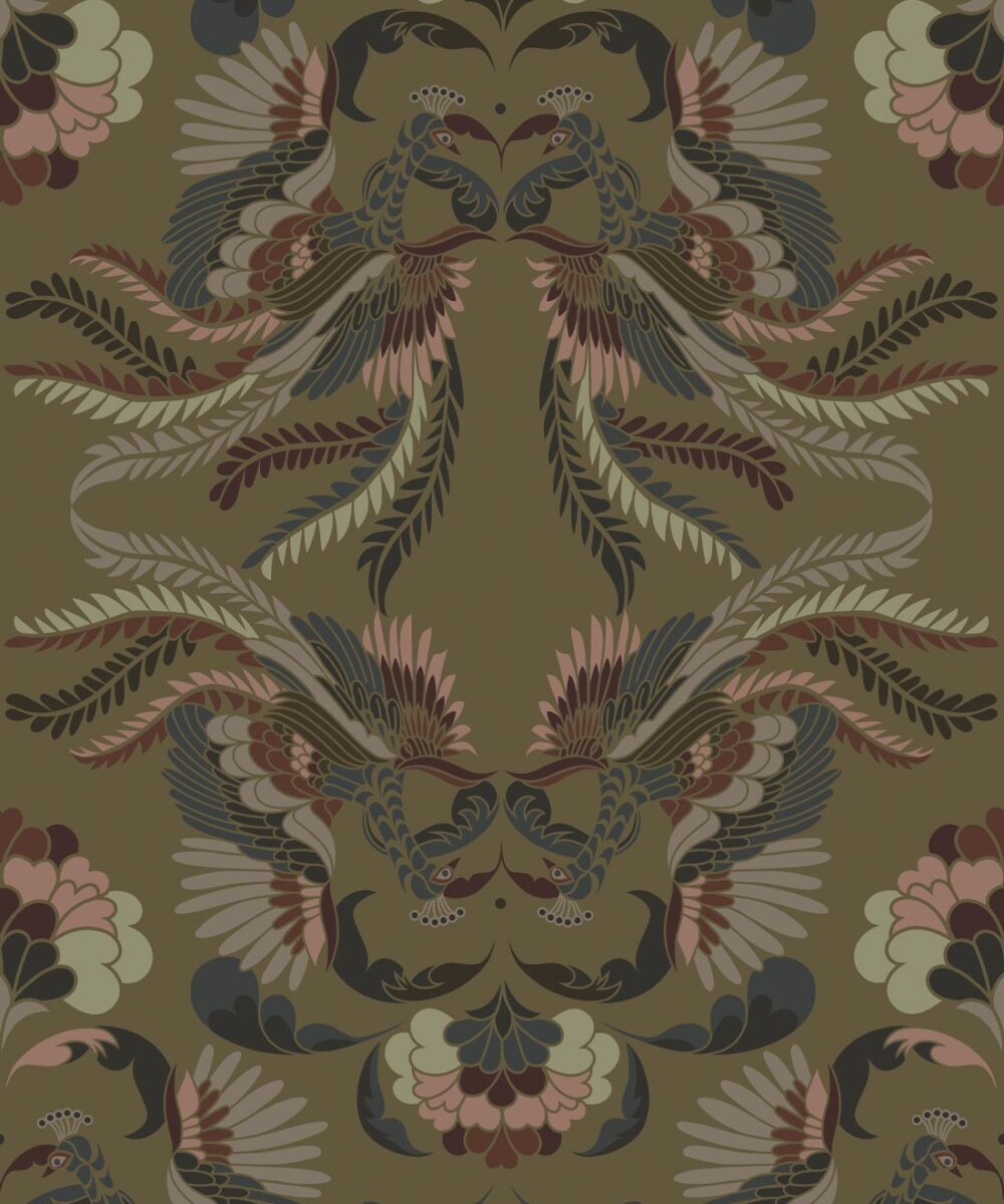 Prancing Peacock Wallpaper • Playful Birds • Milton & King UK