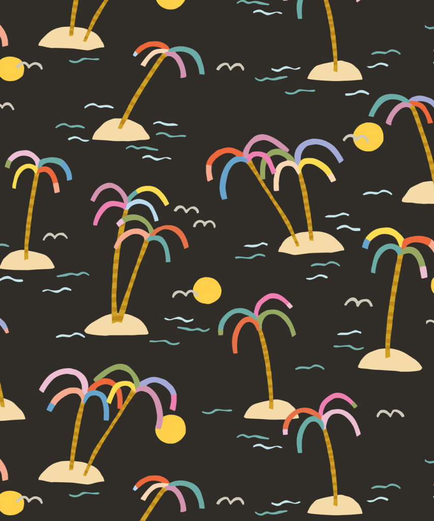 Happy Like A Holiday Wallpaper • Palm Tree Wallpaper • Milton & King UK