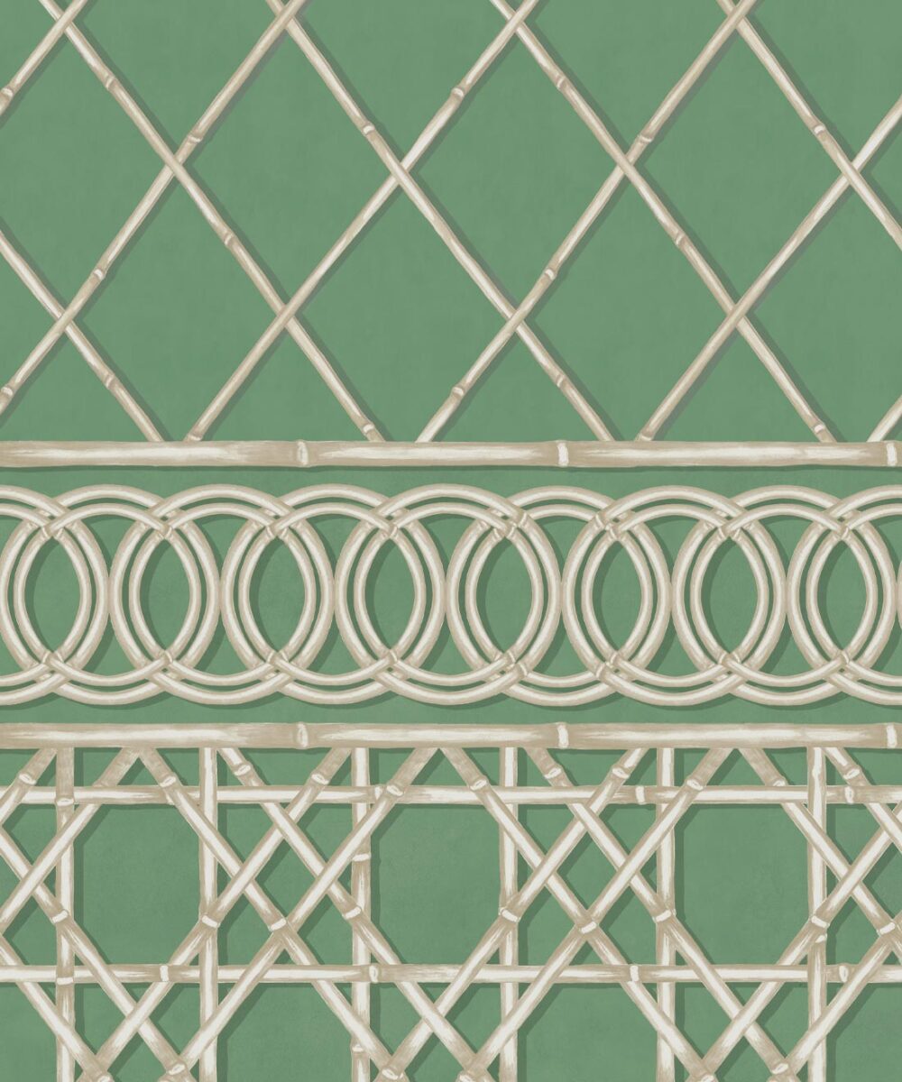 Colony Frieze Mural • Plain Trellis Wallpaper • Milton & King UK