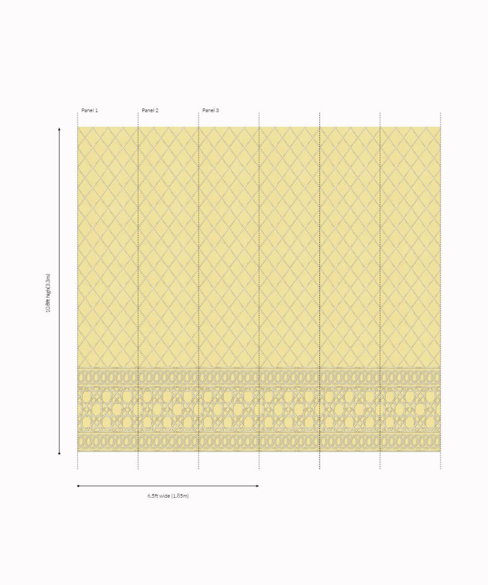 Colony Frieze Mural • Plain Trellis Wallpaper • Milton & King UK