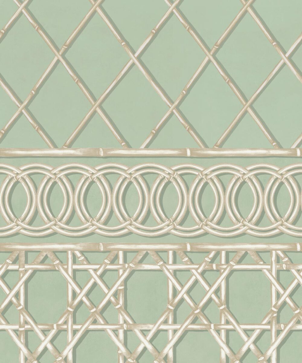 Colony Frieze Mural • Plain Trellis Wallpaper • Milton & King UK