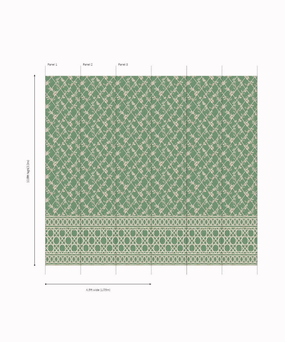 Ivy Frieze Mural • Vine Trellis Wallpaper • Milton & King UK